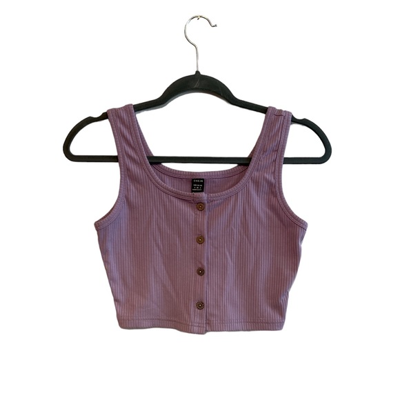 SHEIN | Tops | Shein Purple Cropped Ribbed Tank | Poshmark